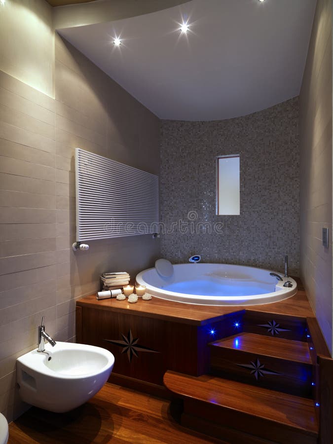 Custom Bathroom with Green Glass Countertops Stock Photo - Image of ...