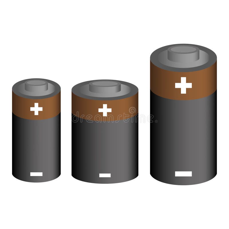 Large Batteries. Isolated Object. Vector Illustration Stock Vector ...