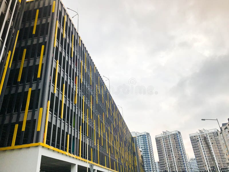 Large Beautiful Above-ground Modern Spacious Parking for Parking in a ...