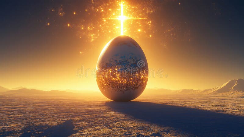 A Large, Beautiful Easter Egg Sits on the Ground in the Middle of a ...
