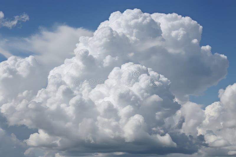 Large, Beautiful, Fluffy Clouds Floating in the Sky Stock Illustration ...