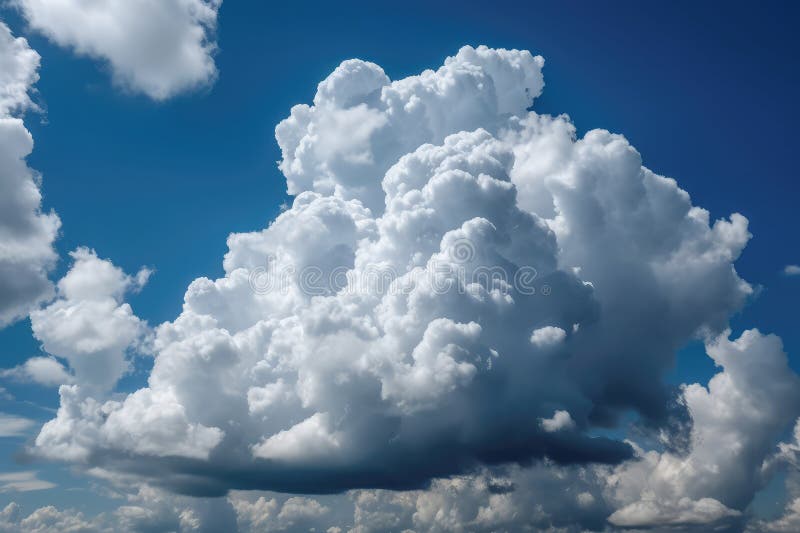 Large, Beautiful, Fluffy Clouds Floating in the Sky Stock Illustration - Illustration of ...