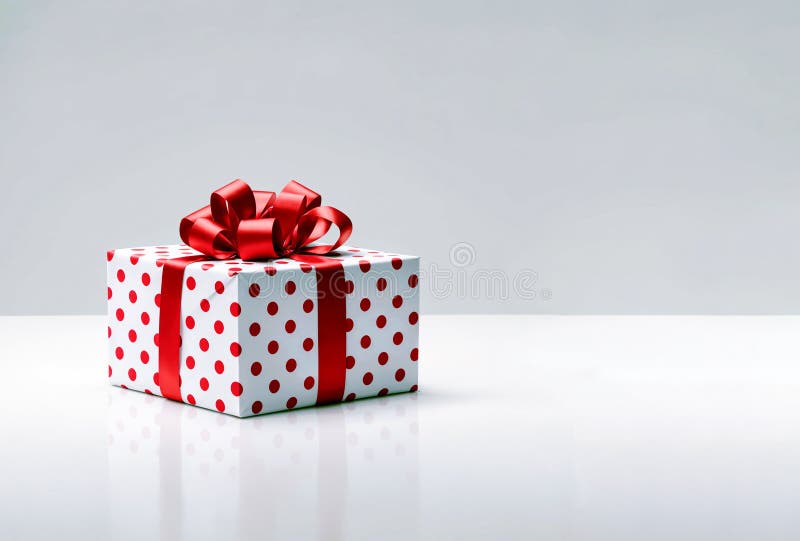 Large Beautiful Gift Box with a Bow Close-up. Generative AI. Stock ...