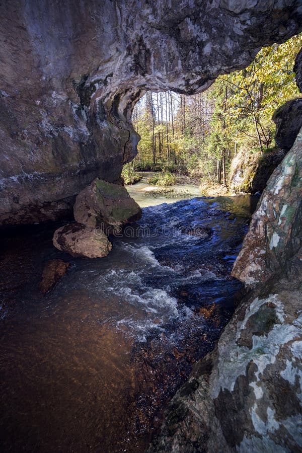 A Large Beautiful Grotto from Which the Atysh Waterfall Flows ...