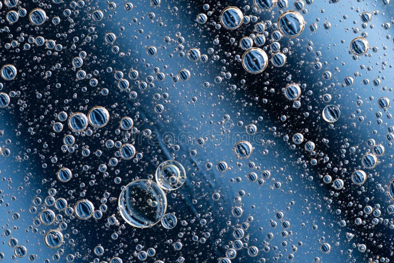 Large Beautiful Oxygen Bubbles Underwater on a Blue Background Macro ...