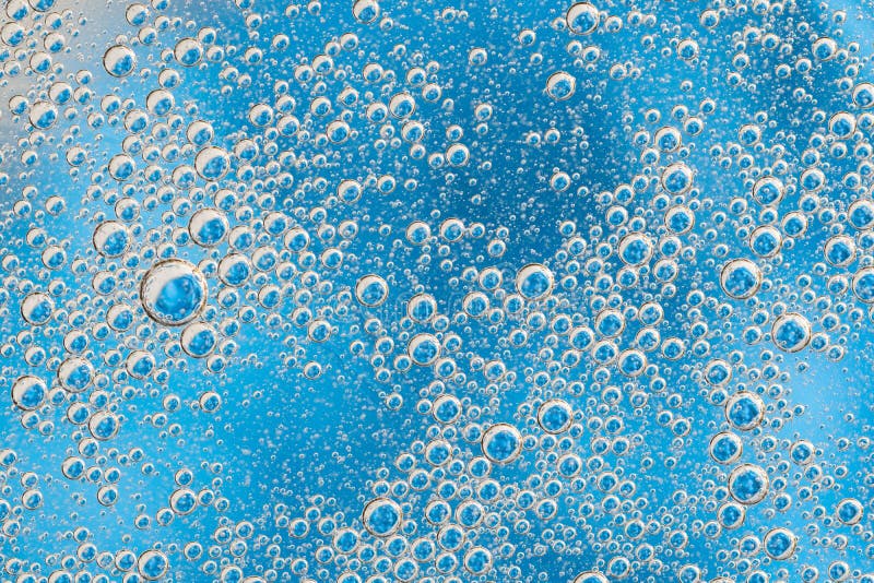 Large Beautiful Oxygen Bubbles Underwater on a Blue Background Macro ...
