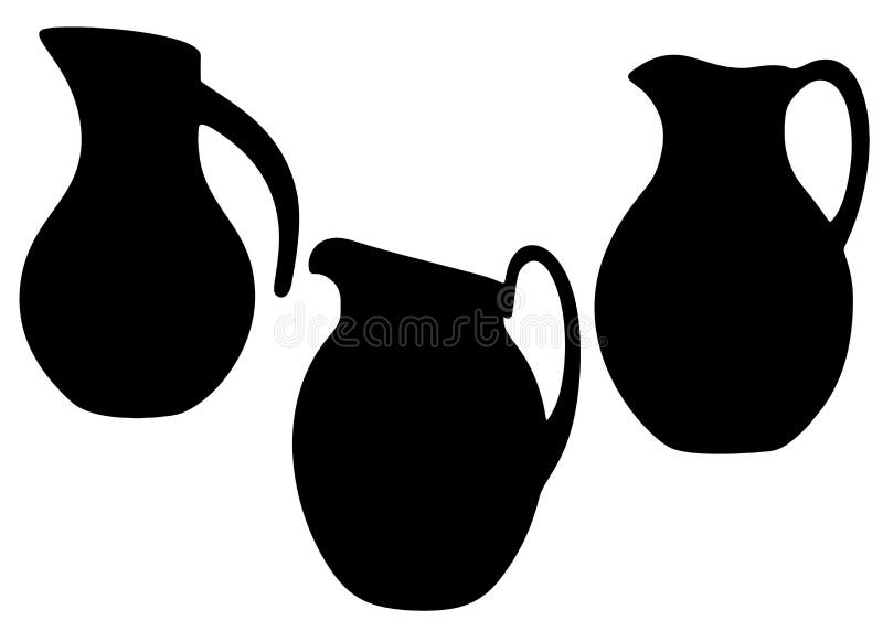 Large and Beautiful Pitchers in the Set. Stock Vector - Illustration of ...