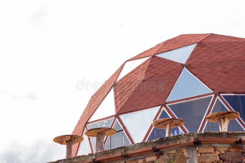 Large and Beautiful Red Dome with Transparent Windows Stock Image ...