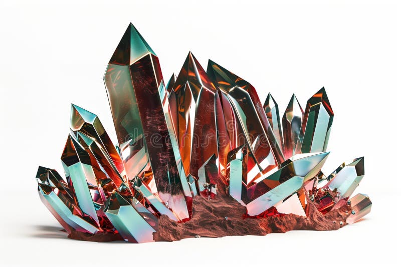 A Large and Beautiful Sculpture Made of Red Copper, with a Crystal-like ...