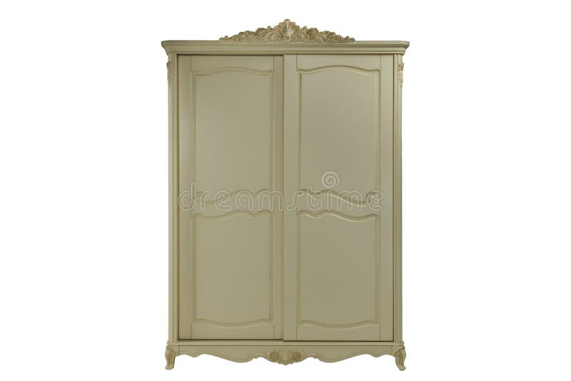 Large Beige Wardrobe with Two Doors. Stock Photo - Image of drawer ...