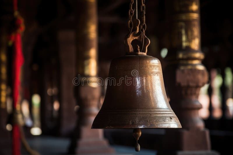 A Large Bell in a Temple, Ready for Ringing Stock Illustration ...