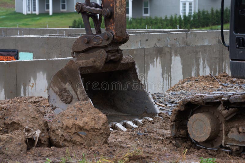 Large Bicket from the Excavator Stock Photo - Image of sand, equipment ...
