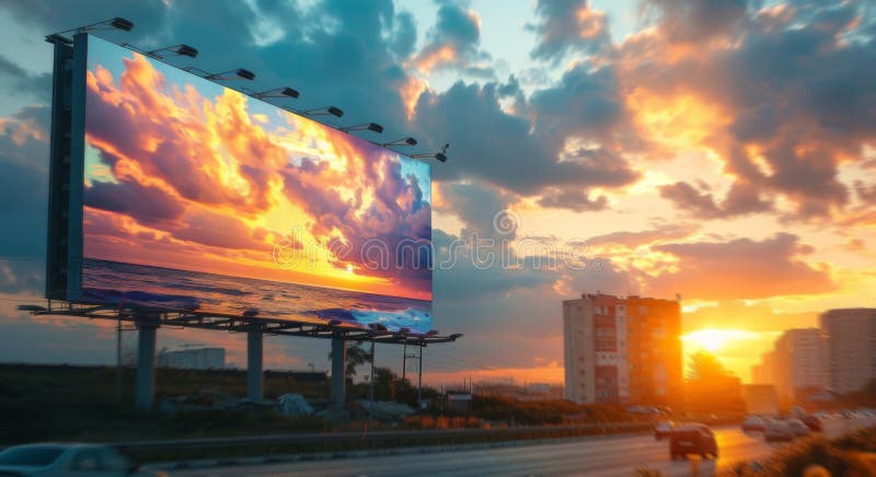 Large Billboard Alongside Highway Stock Photo - Image of highway ...