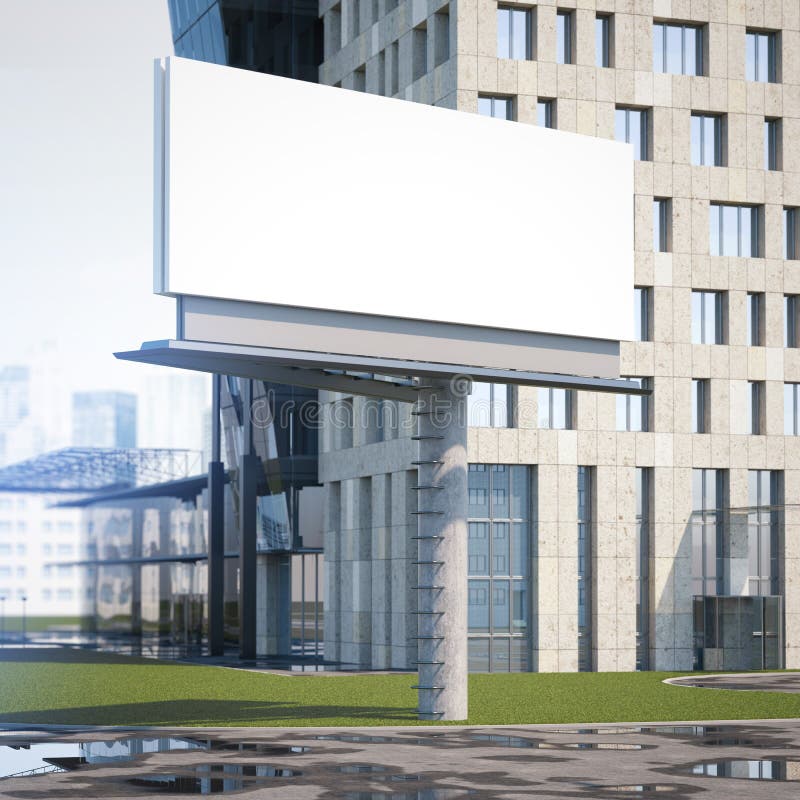 Large Billboard in the City. 3d Rendering Stock Image - Image of ...