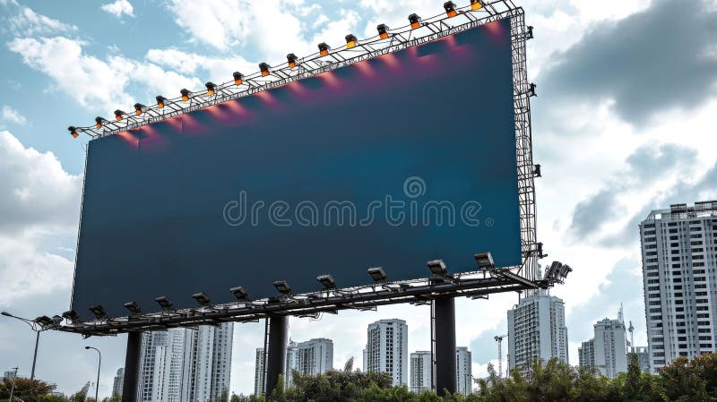 A Large Billboard with a Lot of Lights on it, Large Outdoor Billboard ...