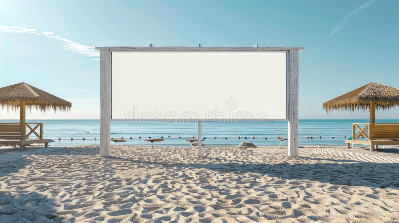 A Large Billboard Mockup Displayed at a Popular Beach Boardwalk ...