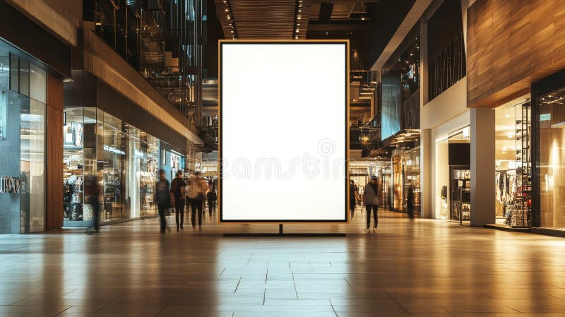 Large Billboard Shopping Mall Displaying a Black Vertical Advertising ...