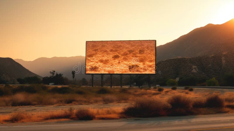 A Large Billboard on the Side of the Road. Generative AI Image. Stock ...