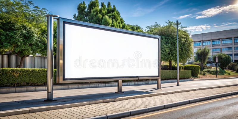 A Large Billboard on a Sidewalk Realistic Optimized Illustrative ...