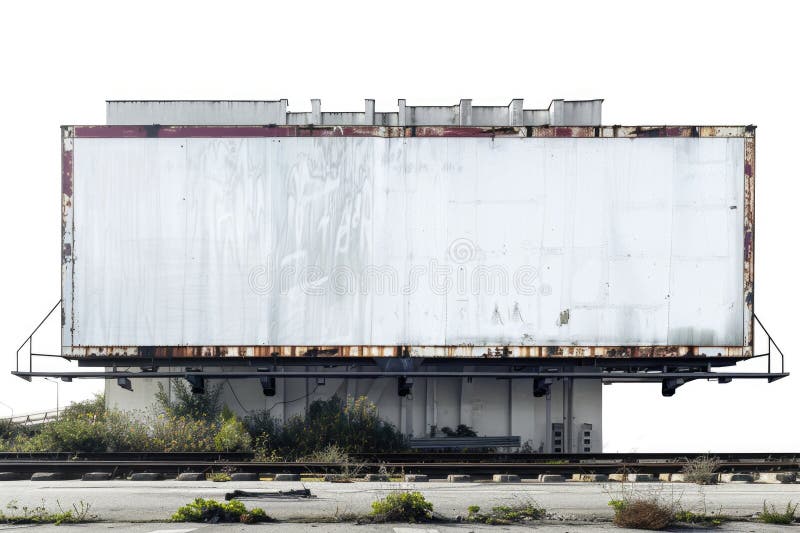 A Large Billboard Situated on the Side of a Train Track, with Vibrant ...