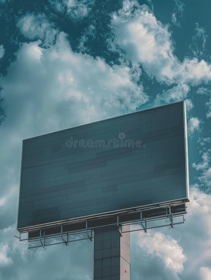 A Large Billboard is Standing Tall in the Sky, with a Cloudy Backdrop ...