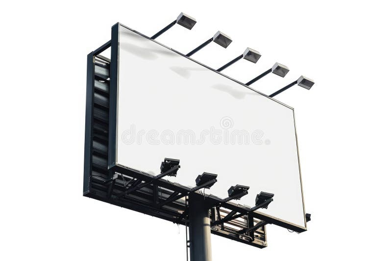 Large Billboard with a White Background and a Black Frame Stock Photo ...