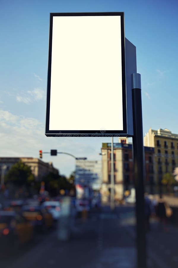 Large Billboards Standing on a Busy Intersection Stock Photo - Image of ...