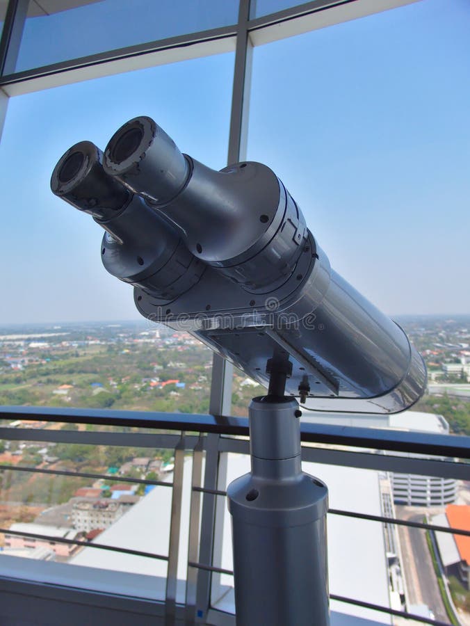 Large Binoculars Can Be Used for Viewing Views on Tall Buildings Stock ...
