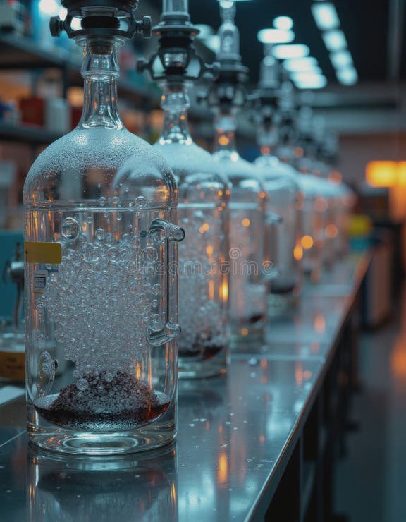 Large Bio-reactors in a Fermentation Lab, Showcasing Advanced ...
