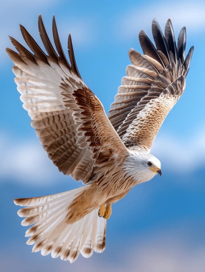 A Large Bird Flying through the Air with Its Wings Spread Stock Image ...