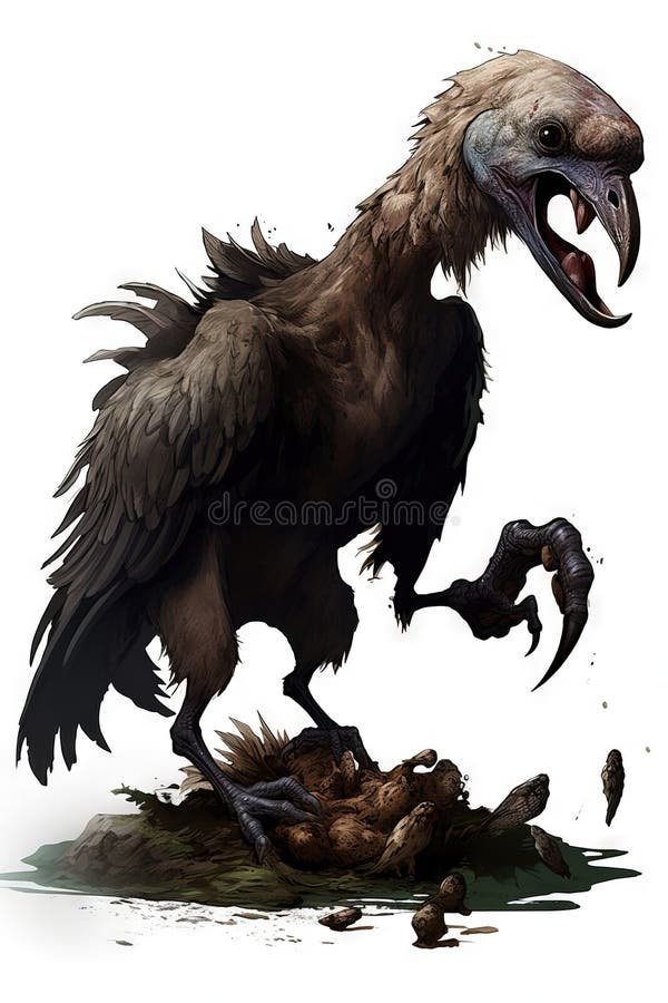 A Large Bird with a Long Beak and Sharp Teeth Standing on a Pile of ...