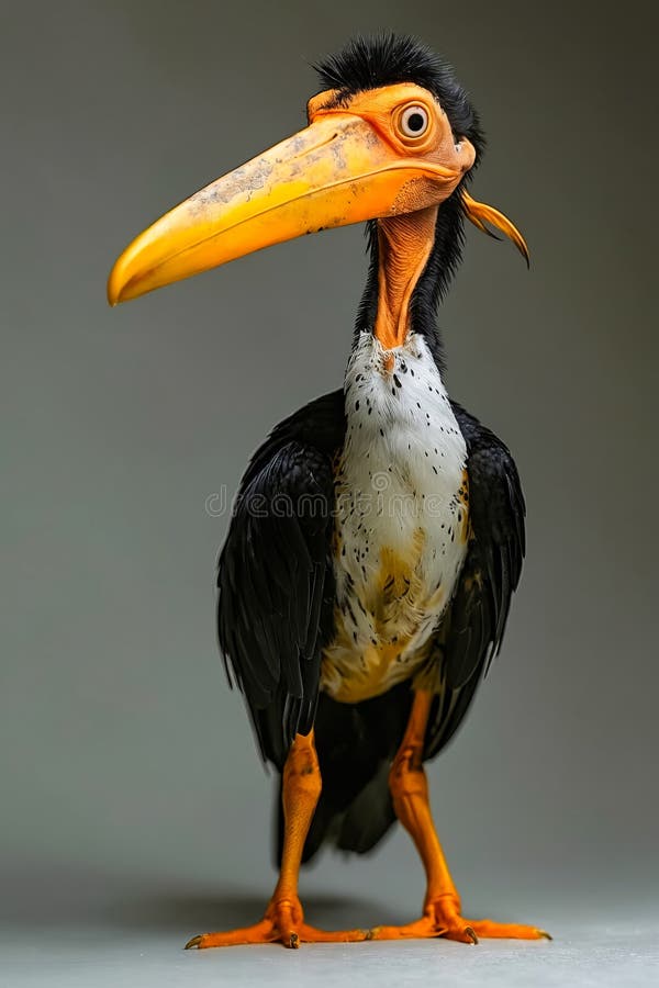 A Large Bird with a Long Beak Standing on a Gray Surface. Generative AI ...