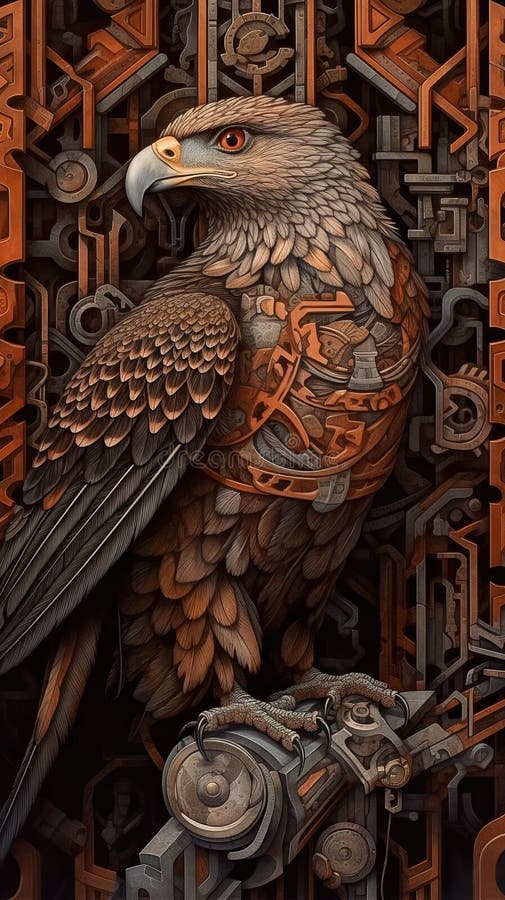 A Large Bird Sitting on Top of a Machine. Generative AI Image. Stock ...