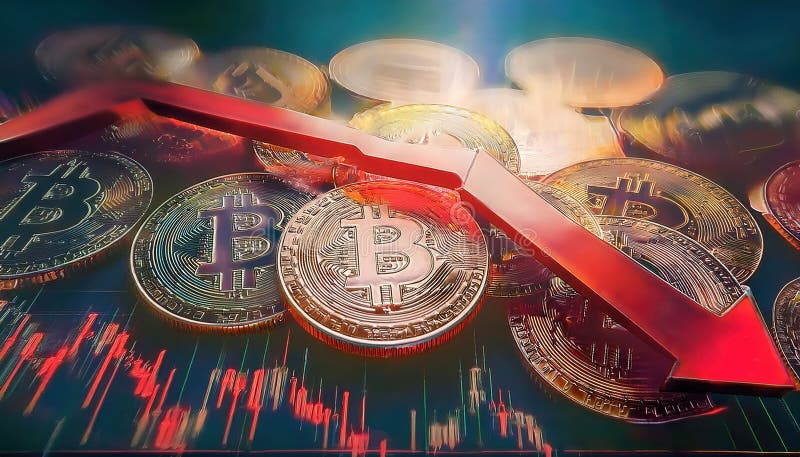 Bitcoin Value Decline Red Arrows Stock Chart Stock Photos - Free ...