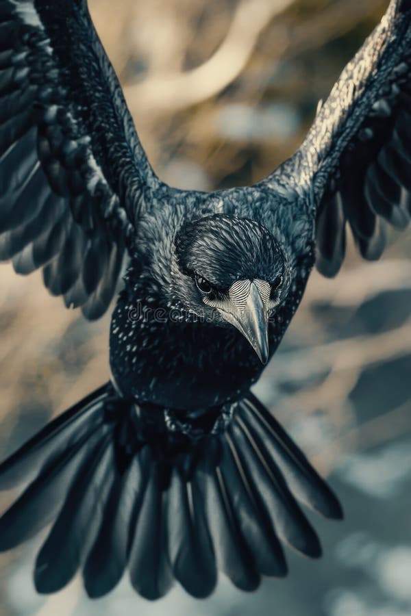 Large Black Bird Flying stock photo. Image of large - 379888842