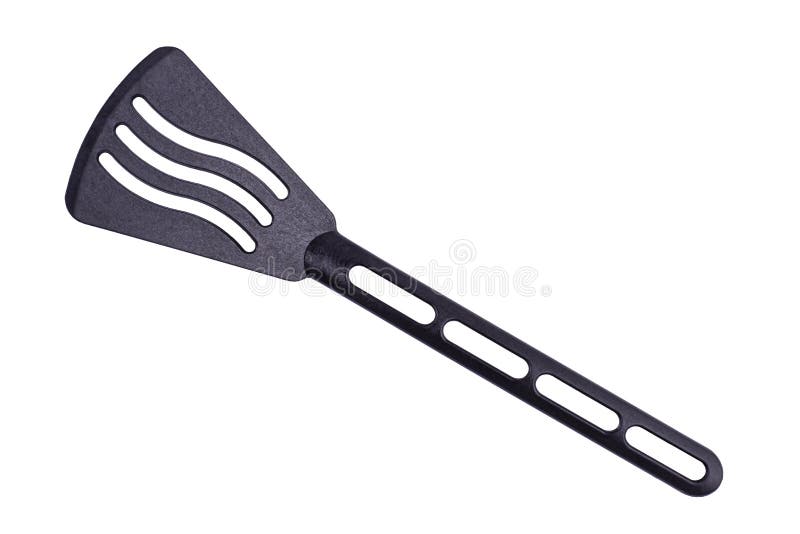 Large Black Chefs Spatula for Home Kitchen Isolated on White Stock ...
