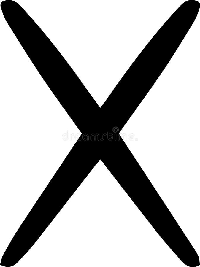 Large Black Cross Mark Painted on a White Background Symbolizing a ...