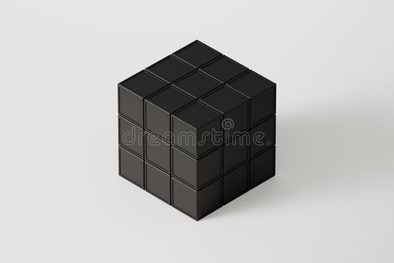 Large Black Cube Made of Compound Cubes on a White Background Editorial ...