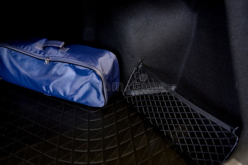 Large Black Empty Car Trunk. Open Car Trunk Close Up Stock Image ...