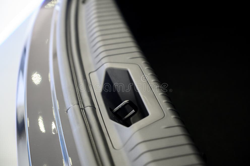 Large Black Empty Car Trunk. Open Car Trunk Close Up Stock Image ...