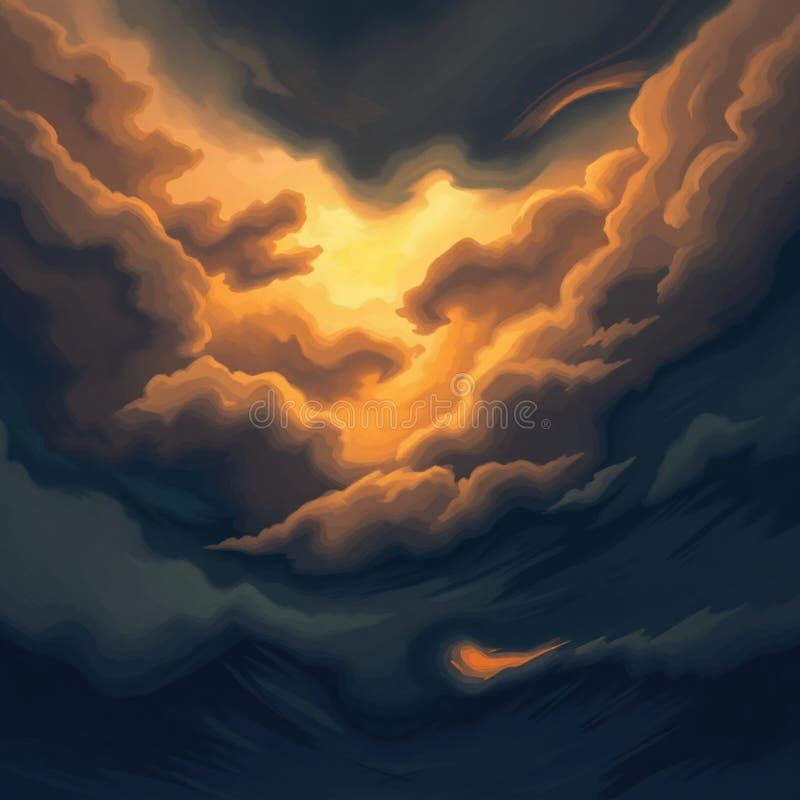 A Large Black and Gold Cloud is Forming. Stock Illustration ...