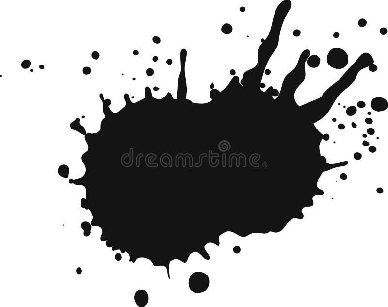 Large Black Ink Splatters Dramatically Against a Pristine White ...
