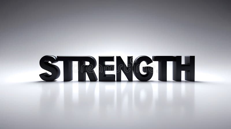 Strong Black Letters Spelling Out Strength Against a Smooth Gradient ...