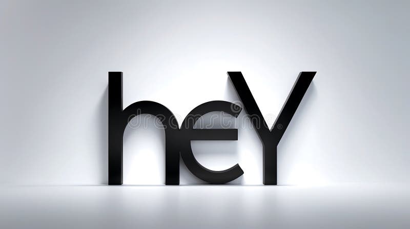 Large Black Letters Spelling Hey Against a Plain Background for ...
