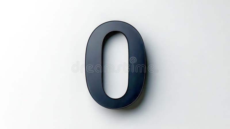 Large Black Number Zero on Clean White Background Stock Photo - Image ...
