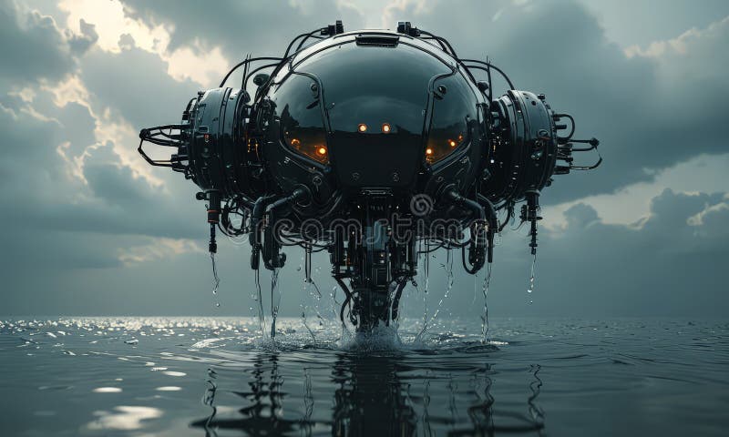 Large Black Object Floating in the Water Stock Illustration ...