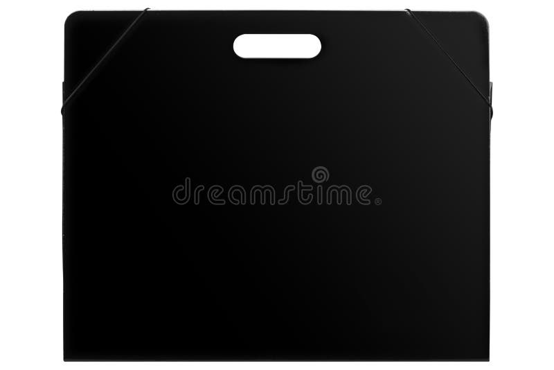 Large Black Paper Folder with Pens, for Business Papers, on a White ...