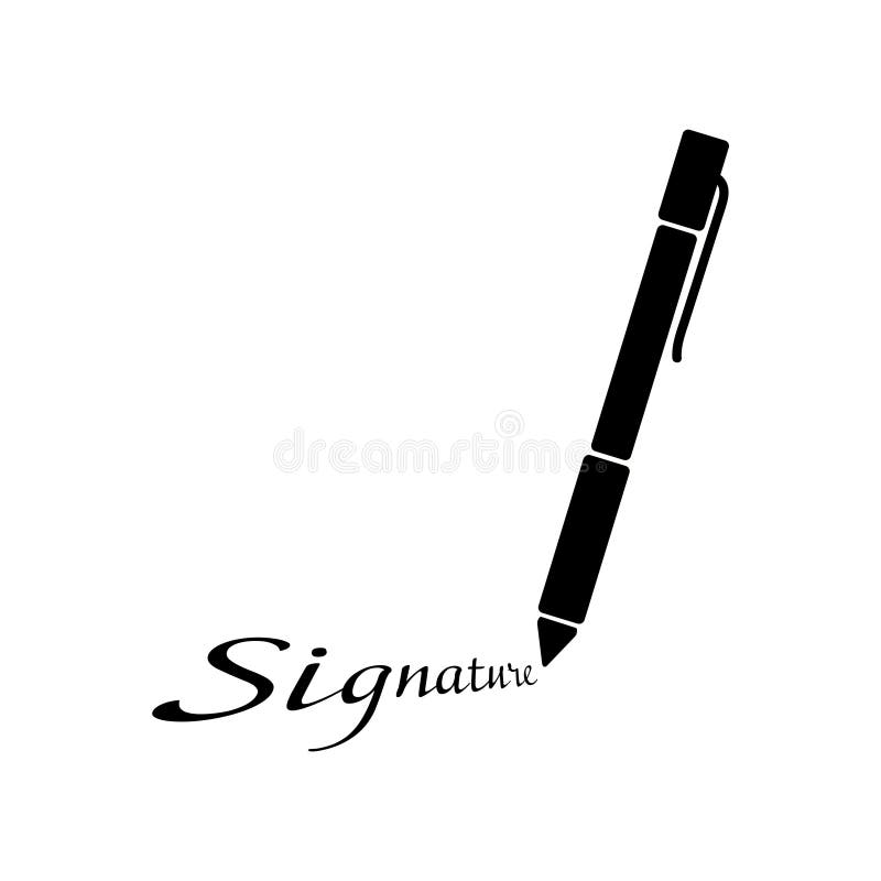 Large Black Pen and Inscription Signature Stock Vector - Illustration ...