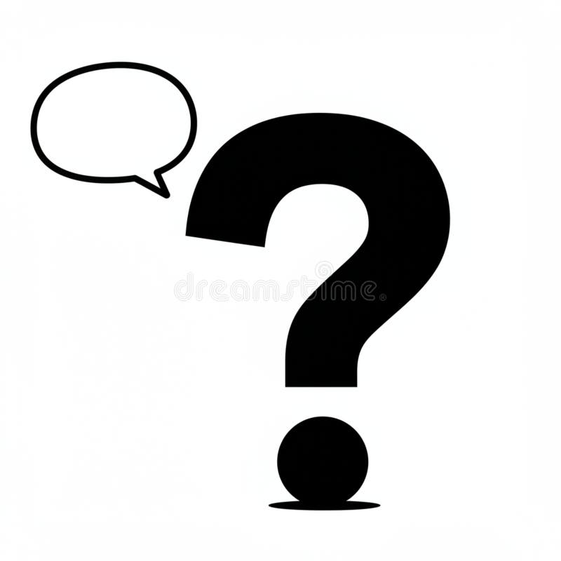Large Black Question Mark Centered Against a White Background ...
