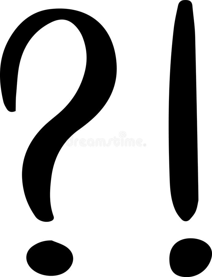 Large Black Question Mark and Exclamation Mark are Standing Out Against ...
